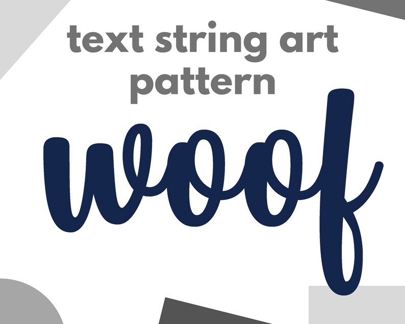 Woof Text DIY String Art Pattern With Instructions - Etsy