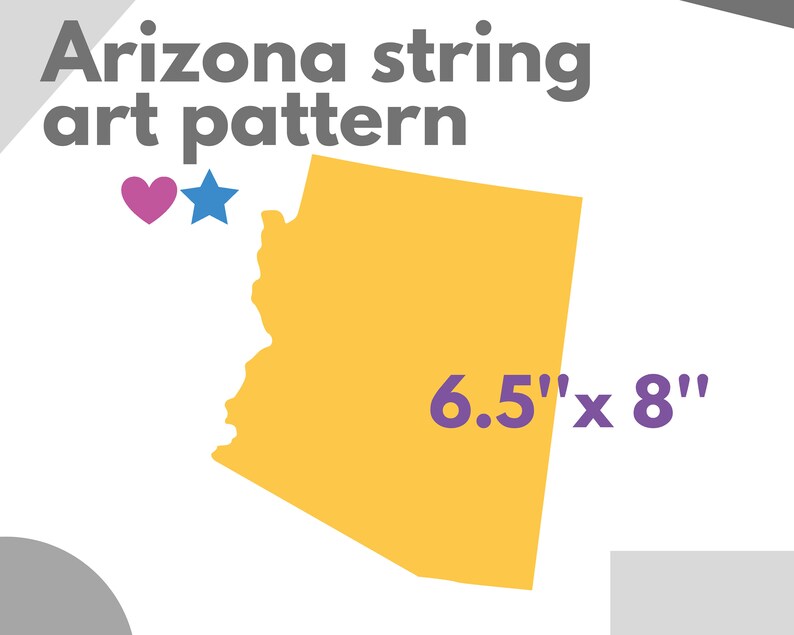Arizona State DIY String Art Pattern With Instructions - Etsy