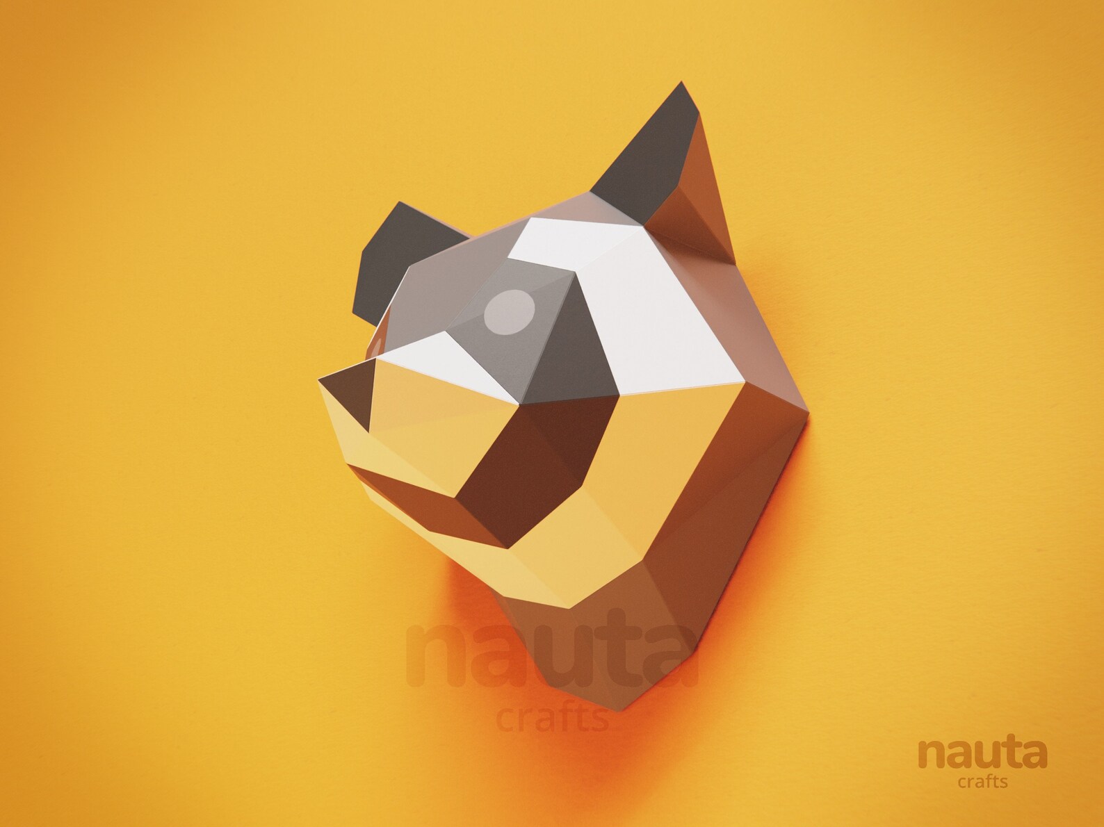 Raccoon Head Small Papercraft / 3d Papercraft / Low Poly / - Etsy