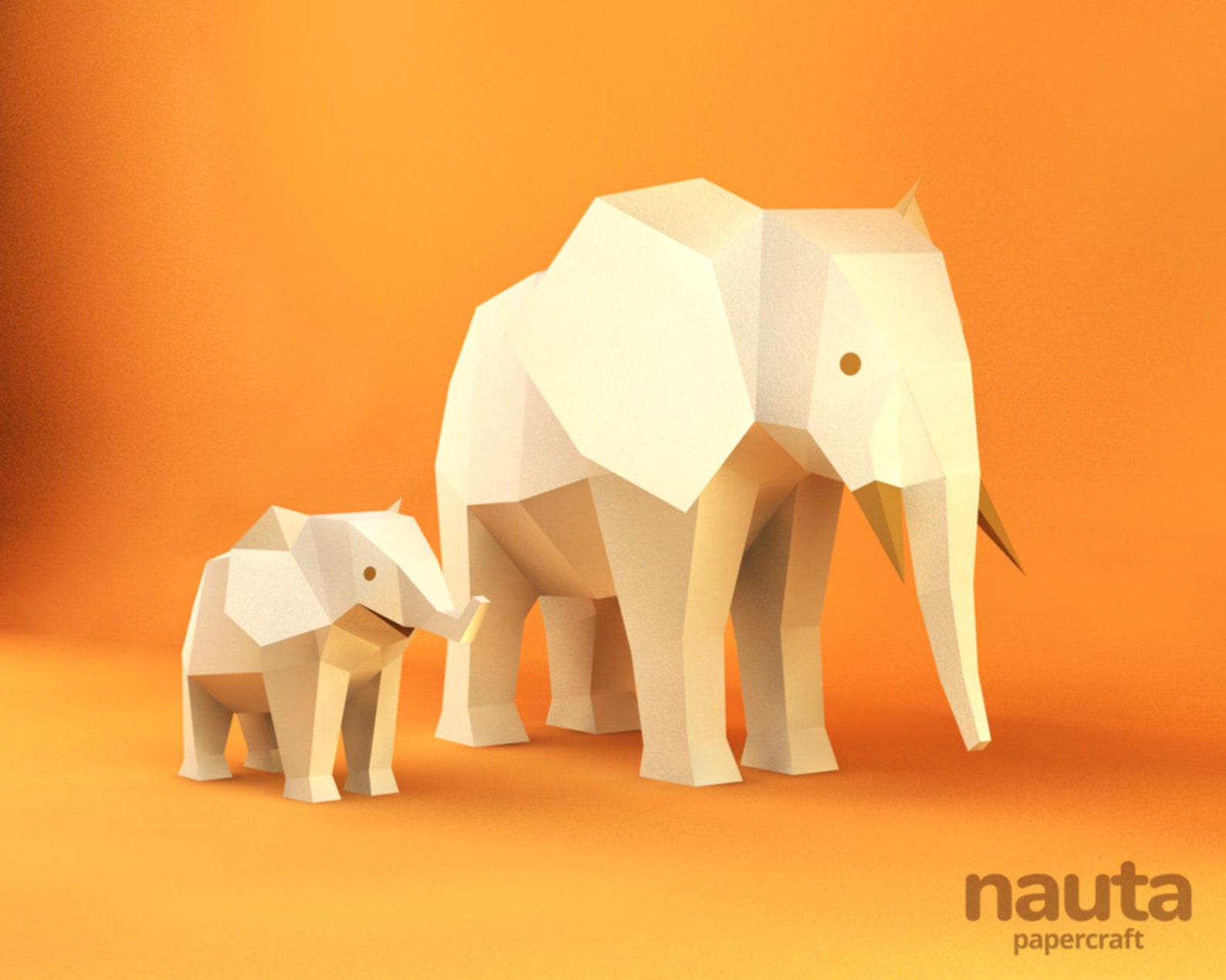 Elephant Papercraft / Low Poly / 3D papercraft / Paper | Etsy