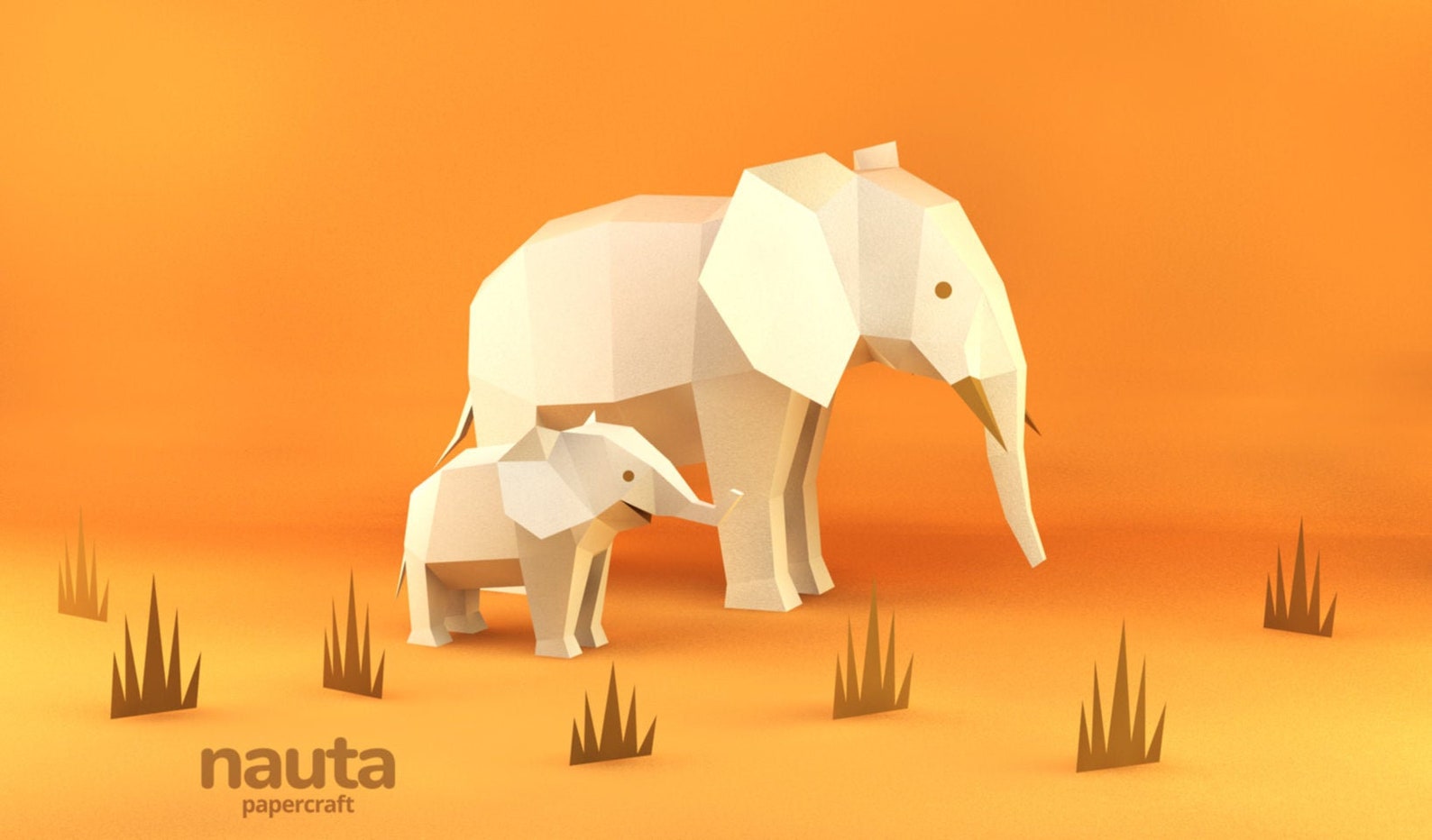 Elephant Papercraft / Low Poly / 3D papercraft / Paper | Etsy
