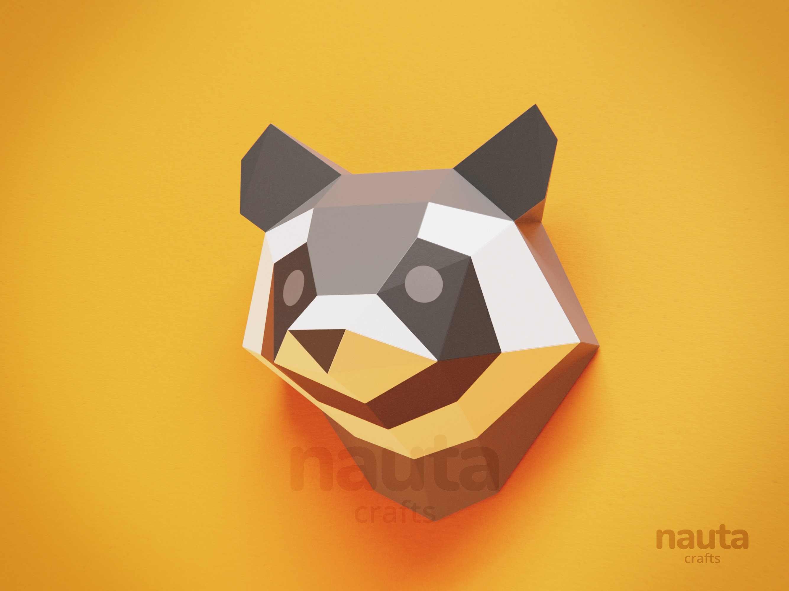 Raccoon Head Small Papercraft / 3d Papercraft / Low Poly / | Etsy