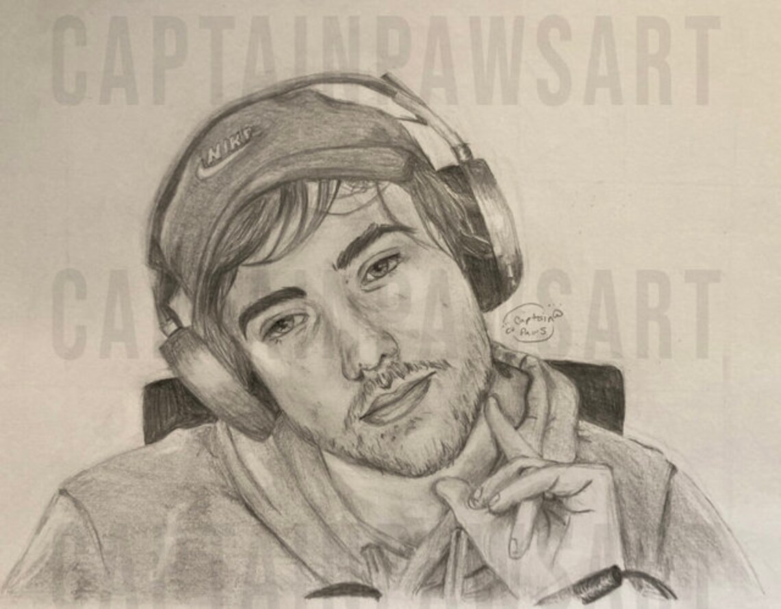 Sapnap Pencil Drawing Print | Etsy