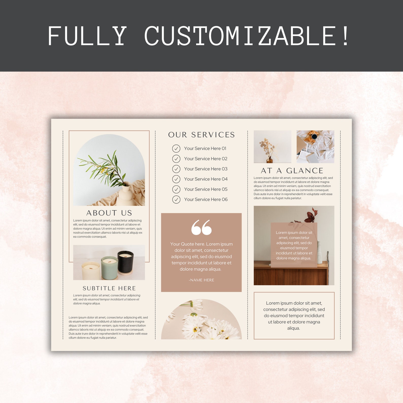 Editable Canva Welcome Trifold Brochure Templates, Greeting Trifold ...