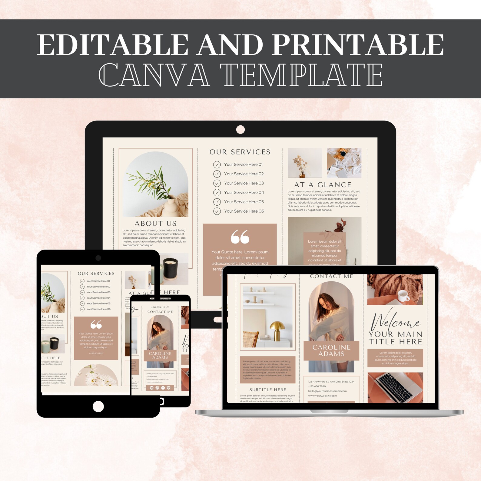 Editable Canva Welcome Trifold Brochure Templates, Greeting Trifold ...