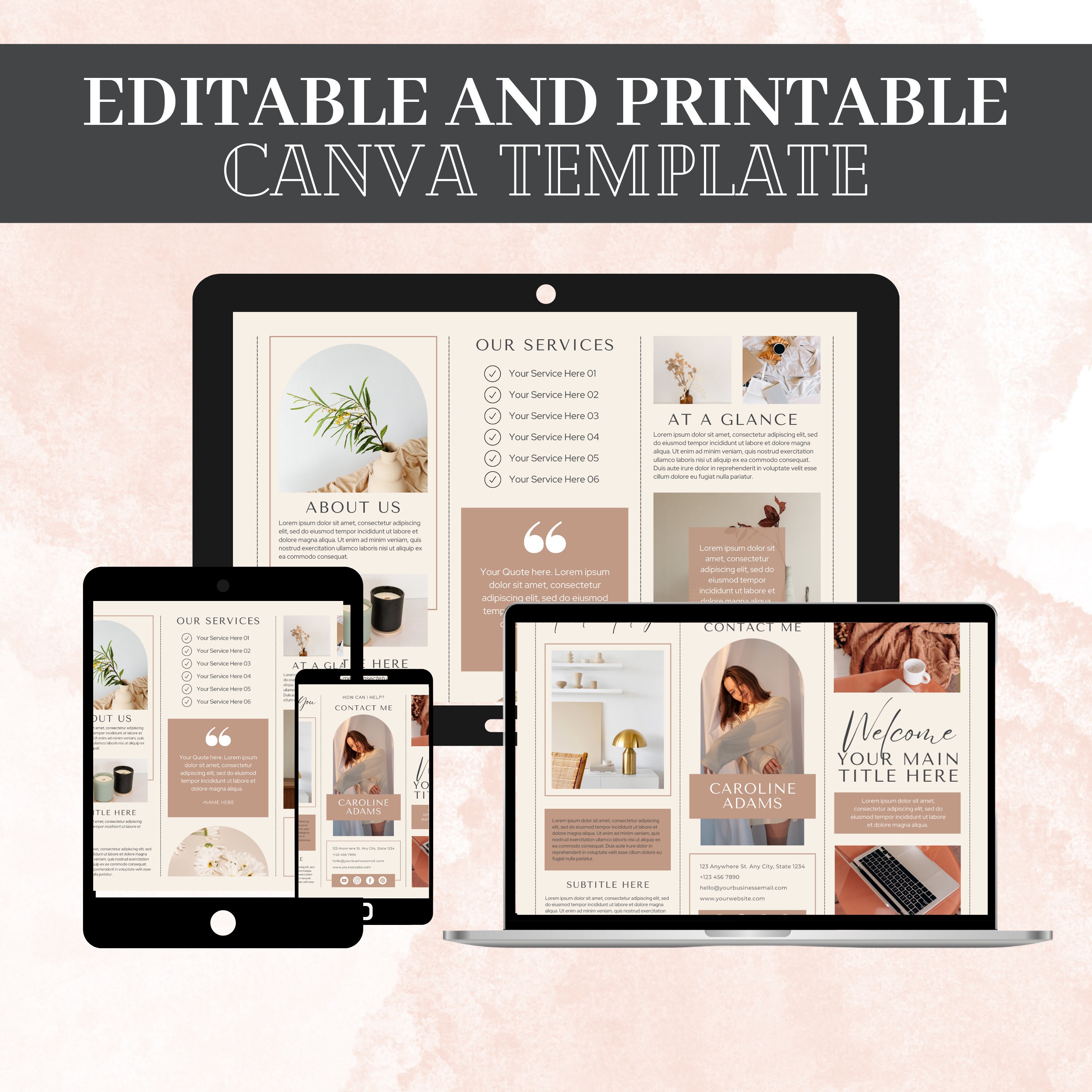 Editable Canva Welcome Trifold Brochure Templates, Greeting Trifold ...