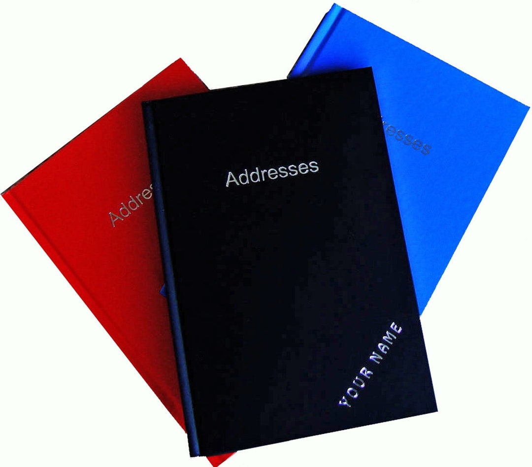 ADDRESS / TELEPHONE BOOK Personalized 128 Pages Indexed Silver Coloured ...