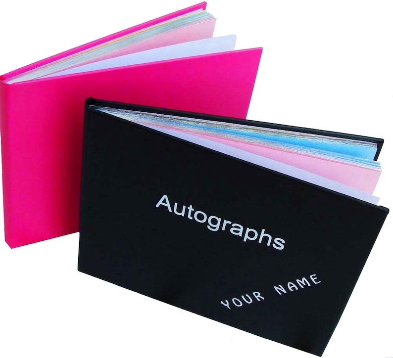 PERSONALISED Blank Autograph Book Around 96 Blank Pages of Various ...