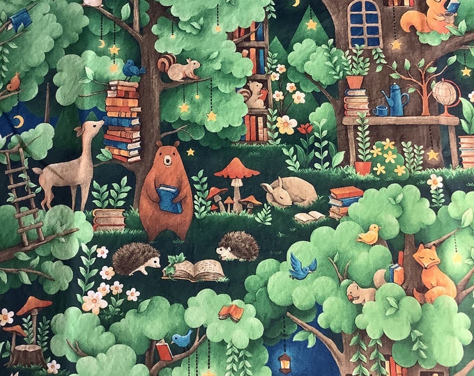 100% Cotton Fabric, Forest Fables Fabric, Cotton Quilting Fabric ...
