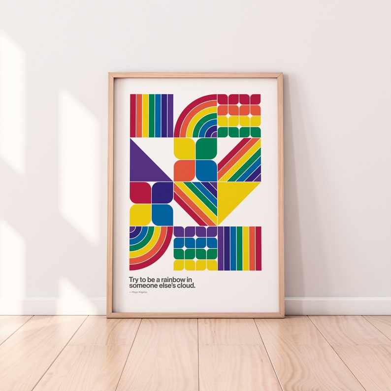 Maya Angelou Quote Rainbow A3 Art Print - Etsy