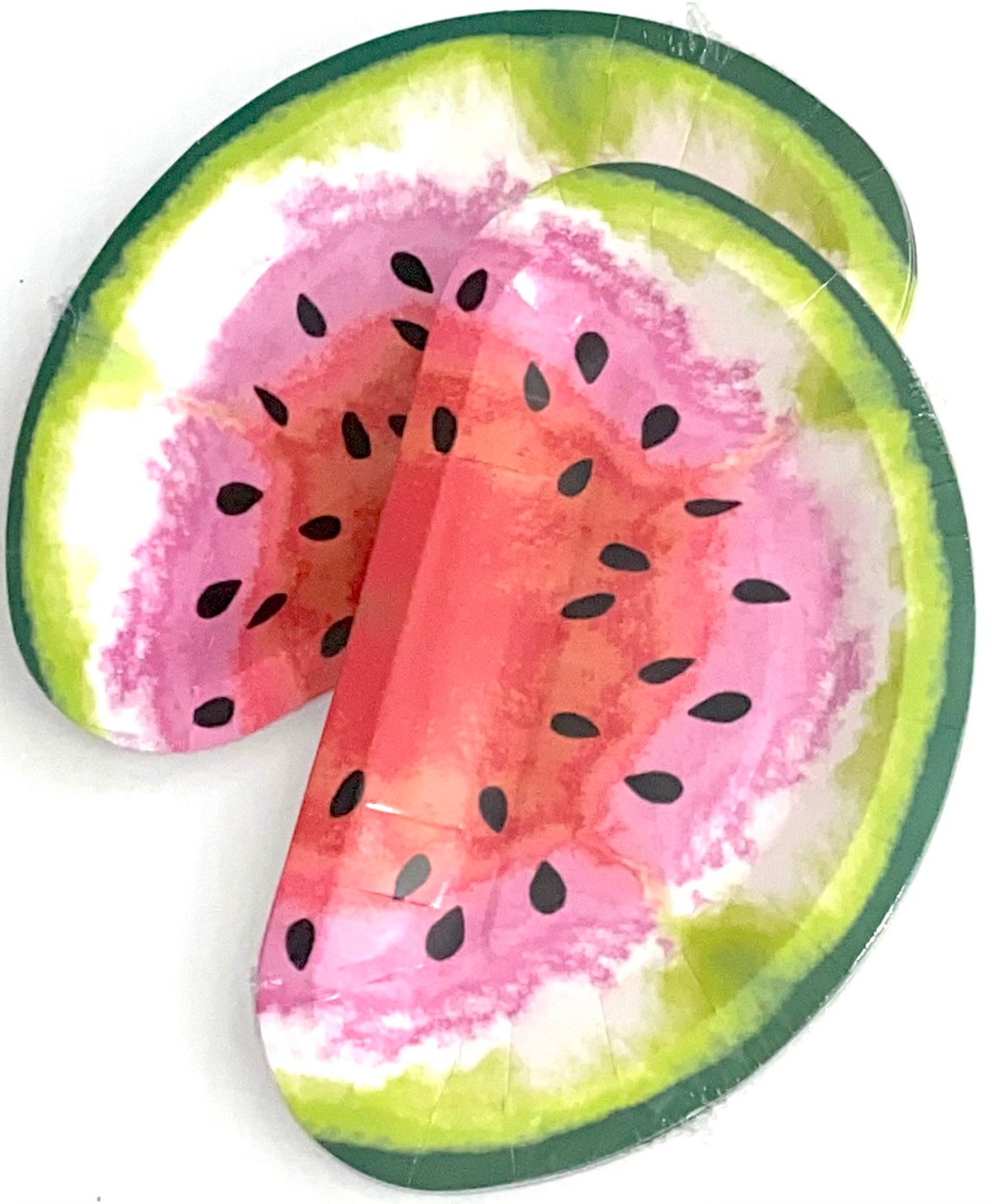 24 Piece - Watermelon Shaped Slice Disposable Dessert Plates - Party ...