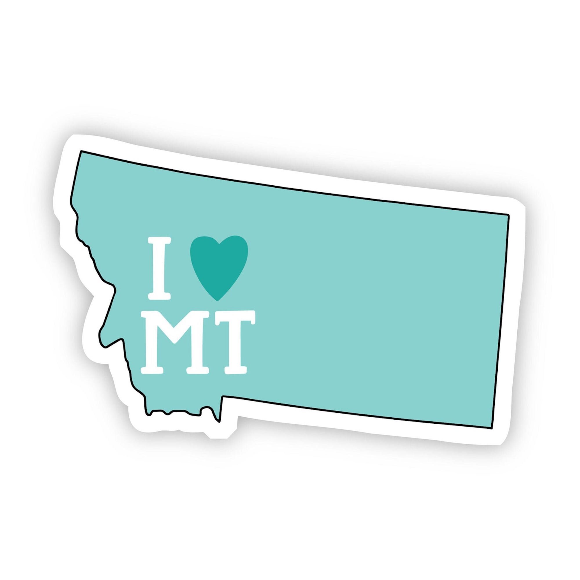 I Love Montana Sticker Teal Laptop Stickers, Waterproof Stickers, Water ...