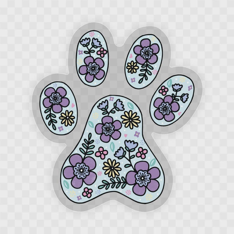 Paw Print Clear Sticker - Etsy
