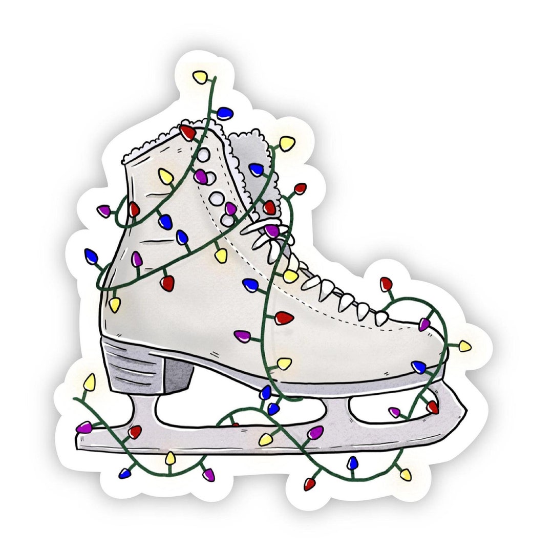 Ice Skate Holiday Lights Sticker Laptop Stickers, Waterproof Stickers ...