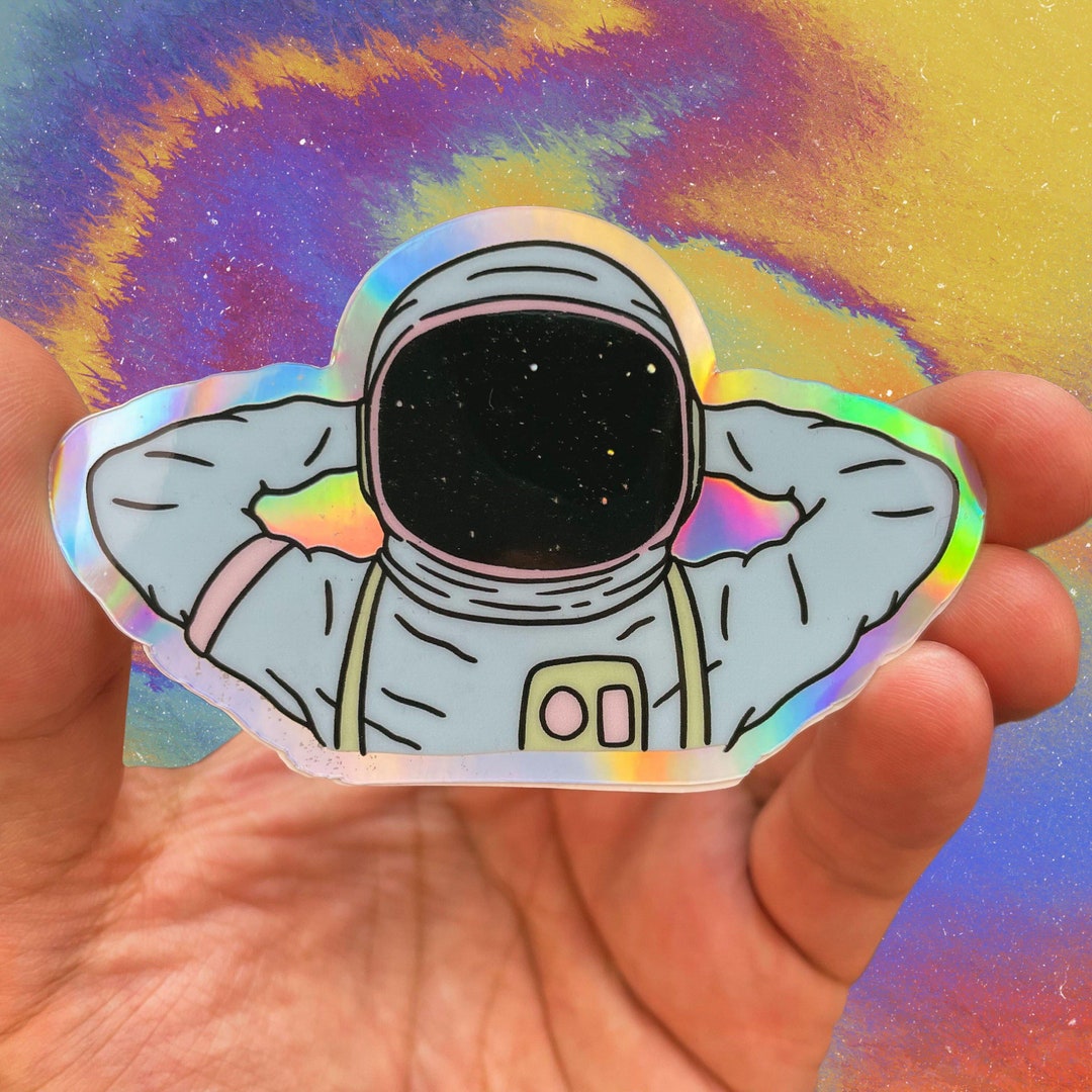 Astronaut Holographic Sticker Laptop Stickers, Waterproof Stickers ...