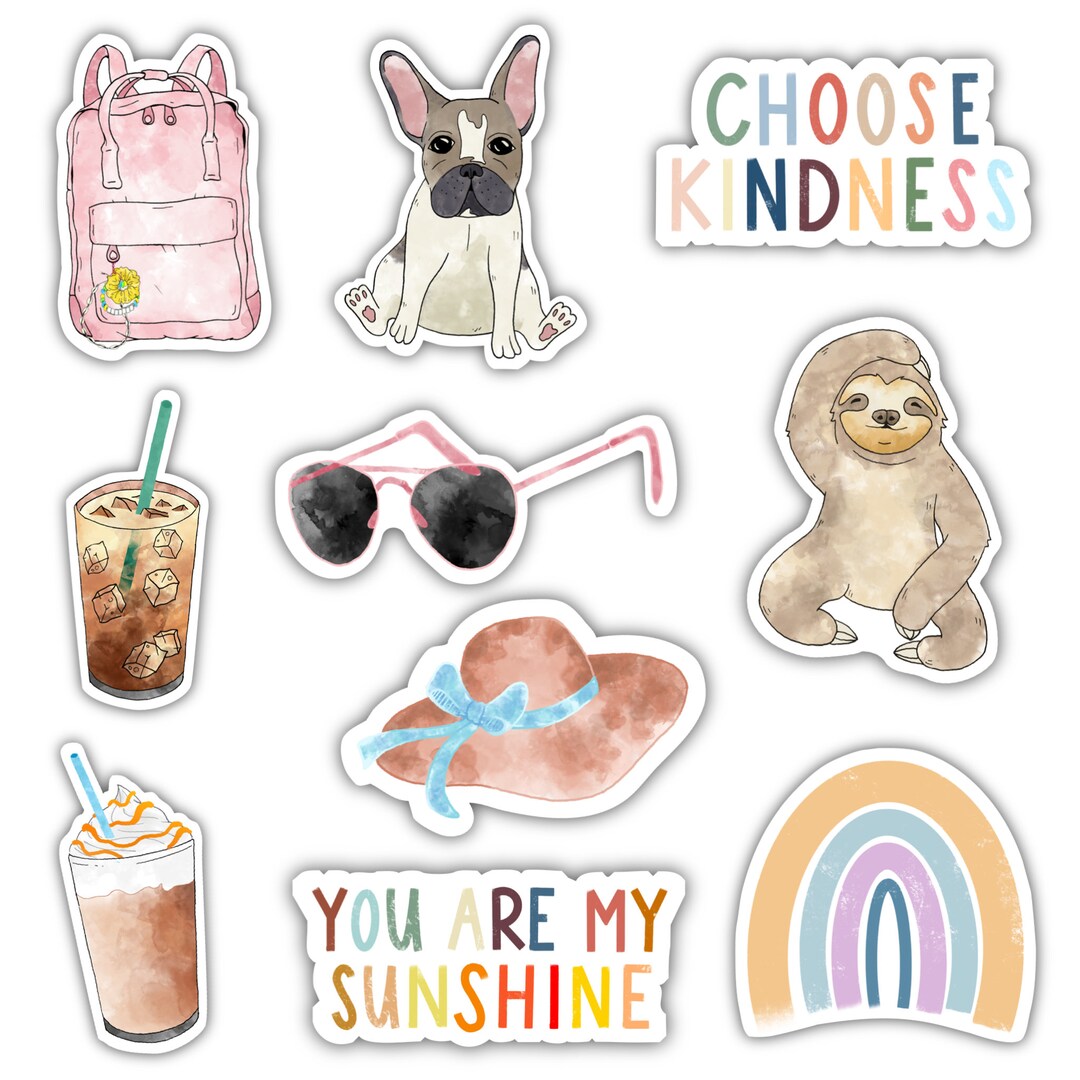 Big Moods Watercolor VSCO Girl Aesthetic Sticker Pack 10pc - Etsy