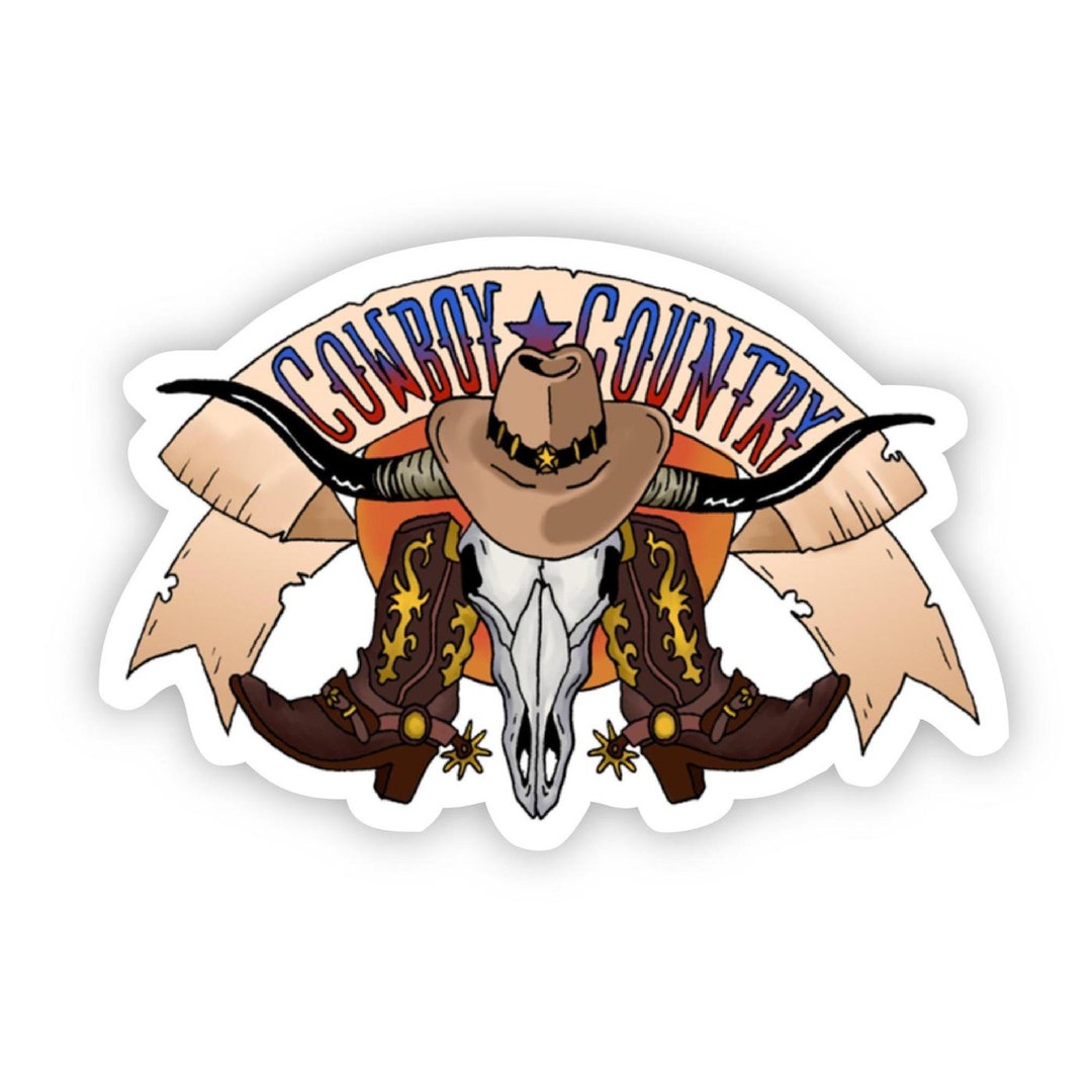 Country Cowboy Southern Sticker Laptop Stickers, Waterproof Stickers ...