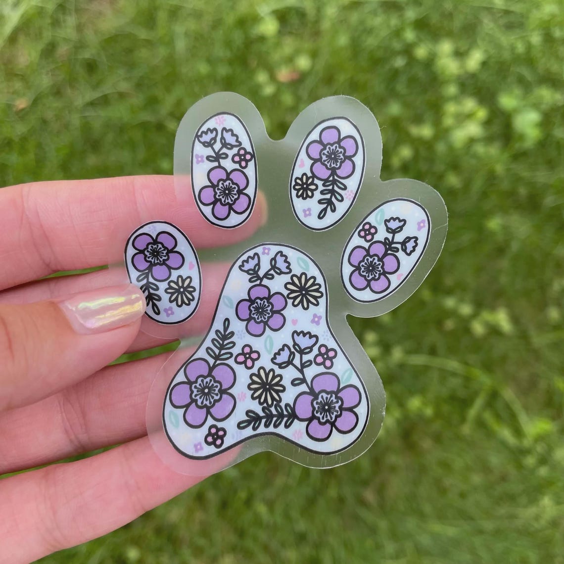 Paw Print Clear Sticker - Etsy