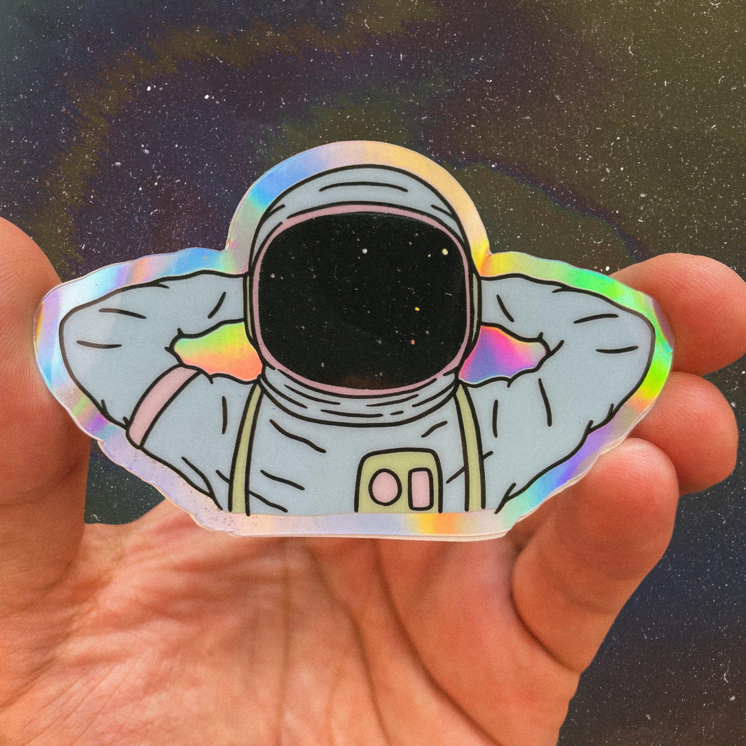 Astronaut Holographic Sticker Laptop Stickers Waterproof | Etsy