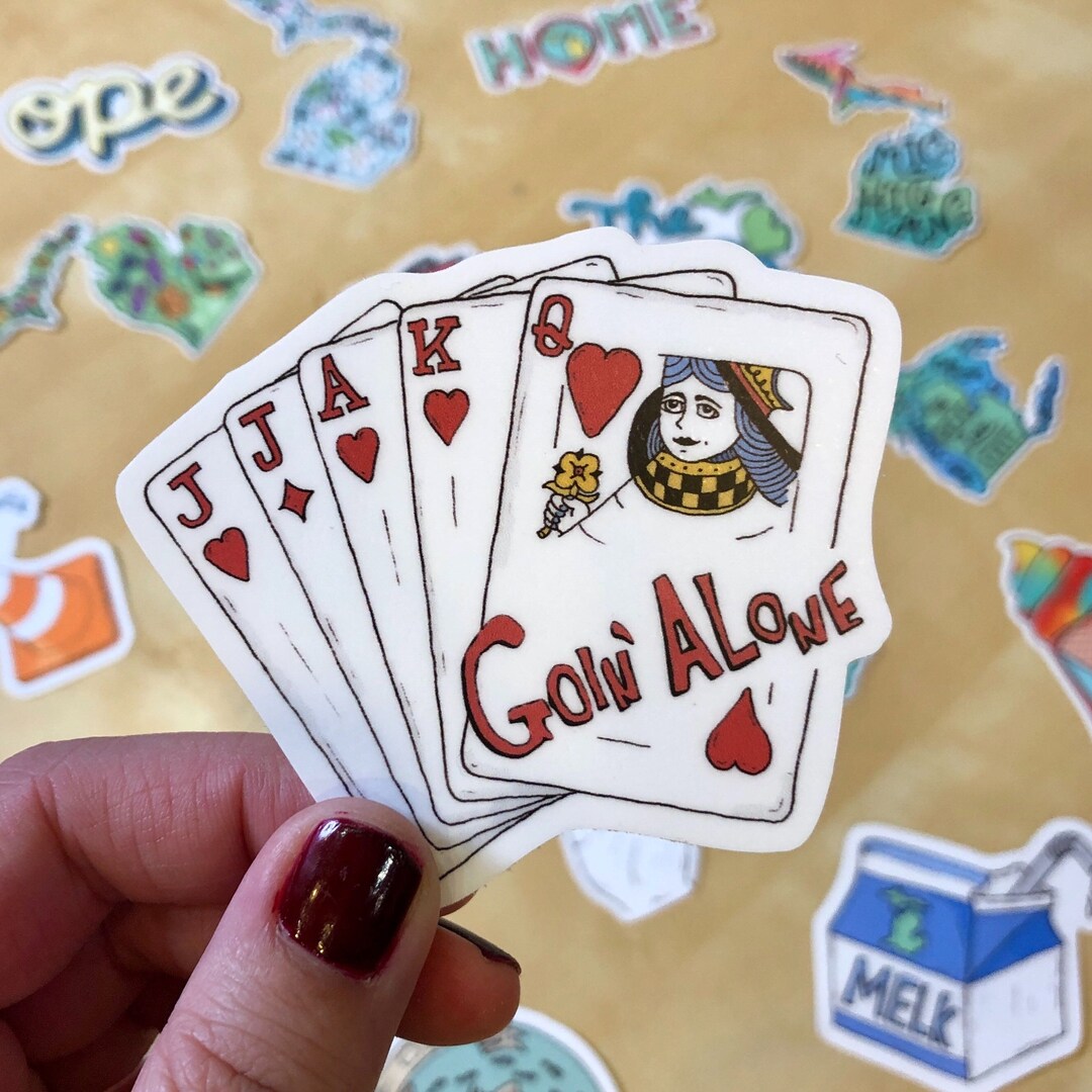 Goin' Alone Euchre Michigan Sticker - Etsy