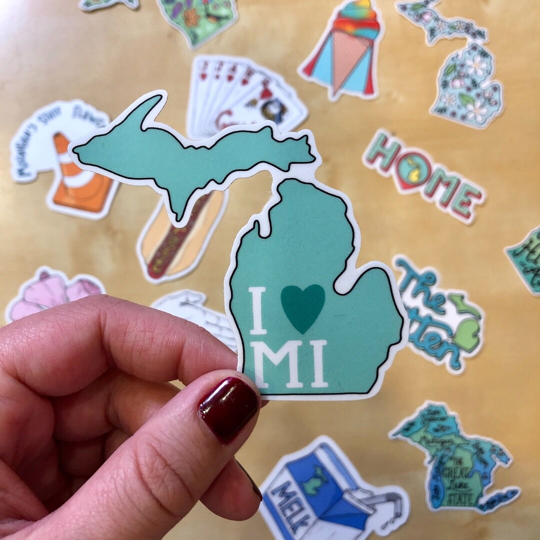 I Heart Michigan - Michigan Sticker - Etsy