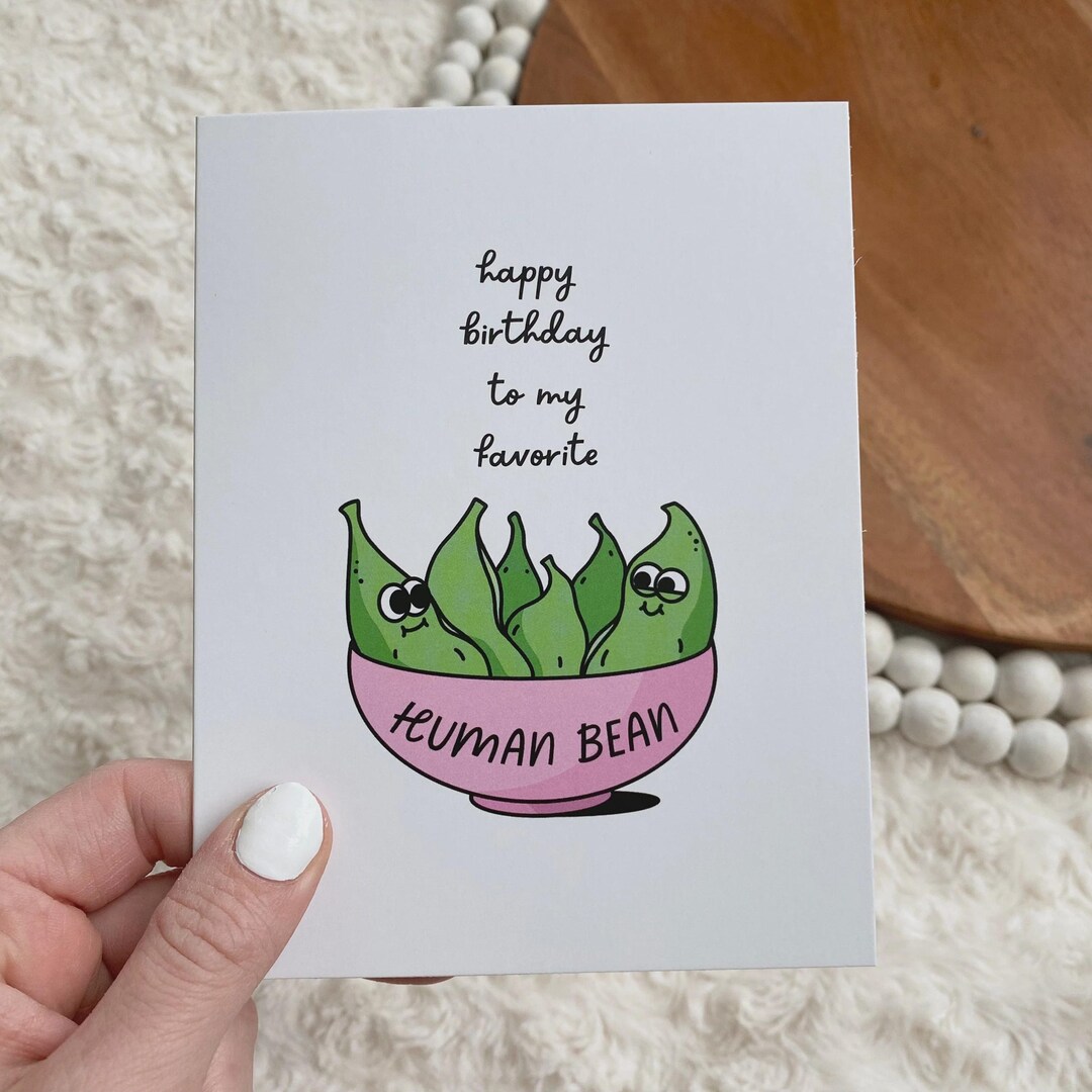 Happy Birthday to My Favorite Human Bean Birthday Card - Etsy
