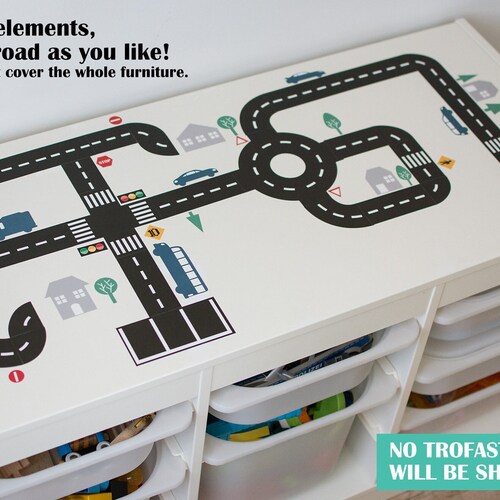 Black Road Sticker Set for IKEA Trofast Storage System - Etsy UK
