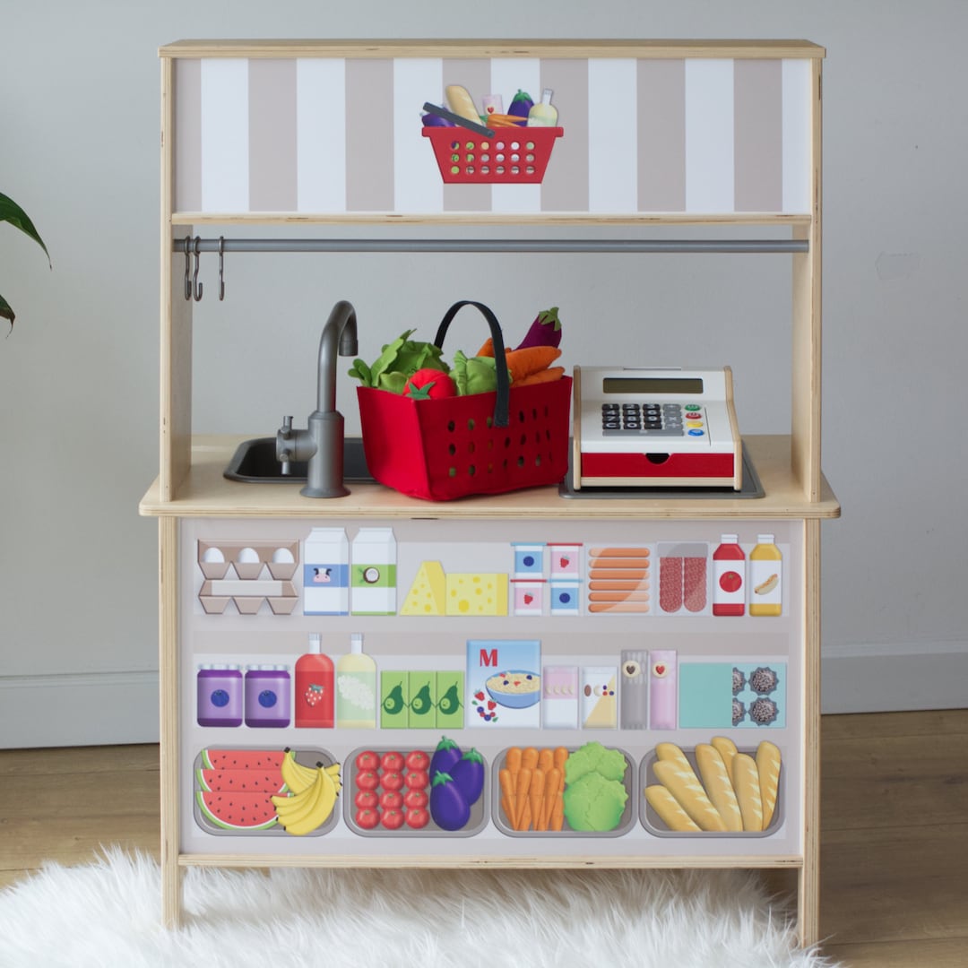 Beige Supermarket Decal for IKEA Duktig Play Kitchen (furniture NOT Included) - Etsy