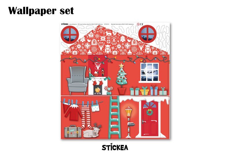 Christmas Elf House Wallpaper Decal for IKEA FLISAT Dollhouse - Etsy