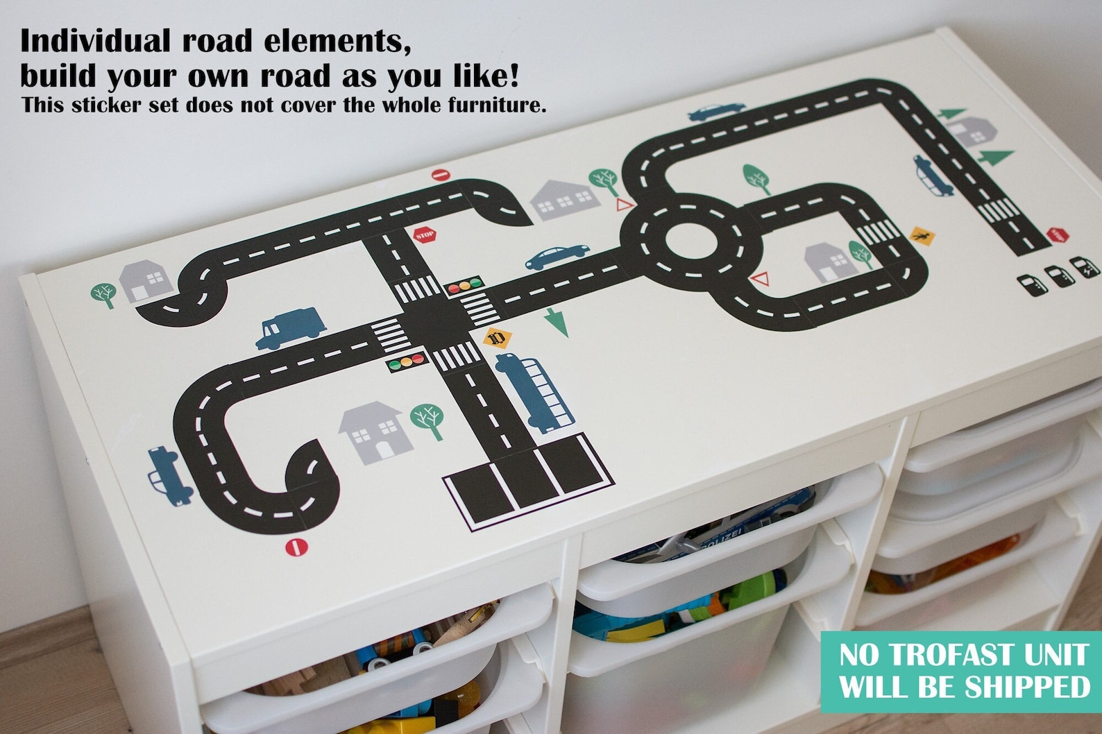 Black Road Sticker Set for IKEA Trofast Storage System - Etsy