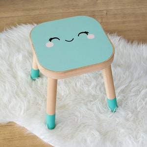 IKEA FLISAT Stool Decal Smile Family Mint Pink Blue - Etsy