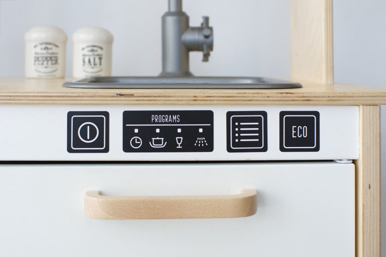 IKEA Duktig Play Kitchen Sticker Set - Black Vinyl Decals - Etsy