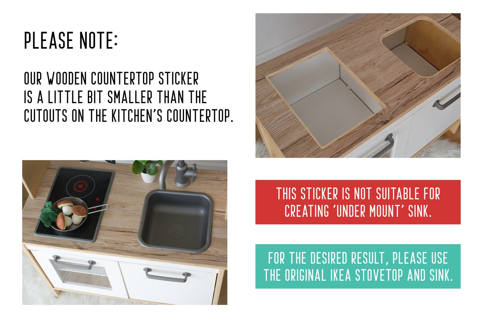 Wooden Countertop Sticker for IKEA Duktig Play Kitchen Sand - Etsy