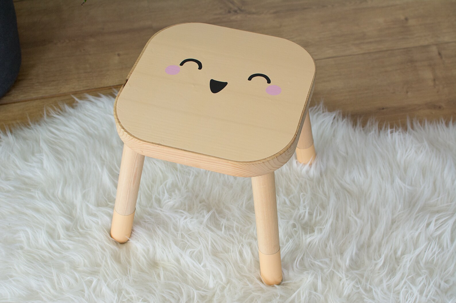 IKEA FLISAT Stool Decal Smile Family Mint Pink Blue - Etsy