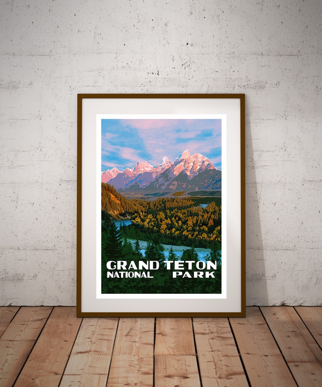 Grand Teton National Park Poster, Vintage Travel Poster, INSTANT ...