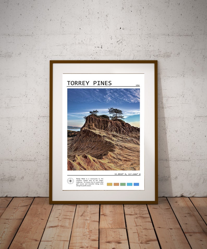 Torrey Pines Poster San Diego Poster Torrey Pines Decor - Etsy