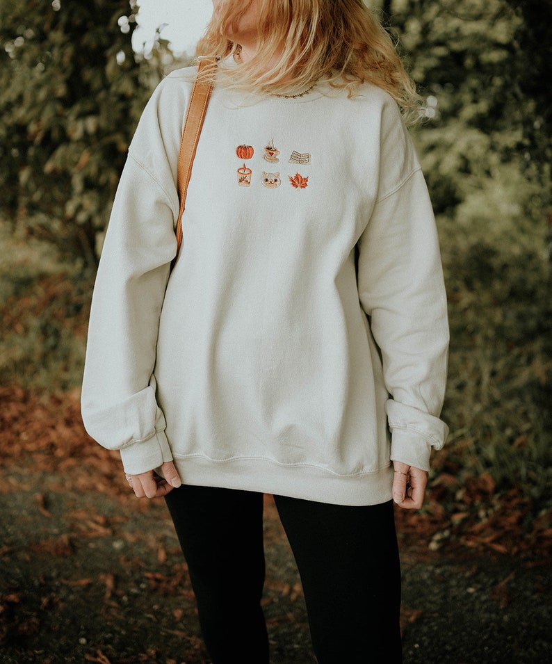 Autumn Essentials Embroidered Sweatshirt Crewneck SAND and GREEN ...