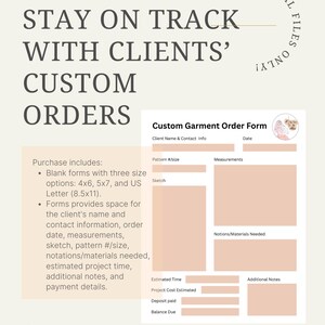 Peachy Pink Custom Garment Order Form | Client's Order Form | Digital ...