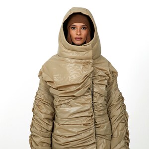 Khaki Crumpled Puffer Jacket - Etsy