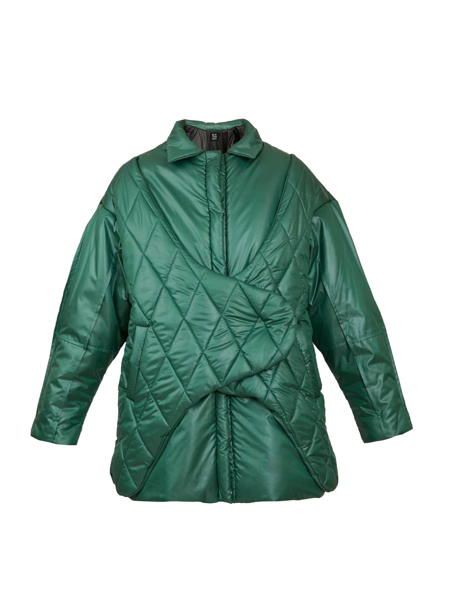Green Stitched Puffer Jacket made to Order - Etsy