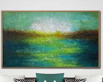 Abstract Lake Painting - Etsy