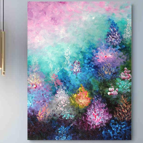 Blue Abstract Artwork Original Oversized Oil Painting - Etsy