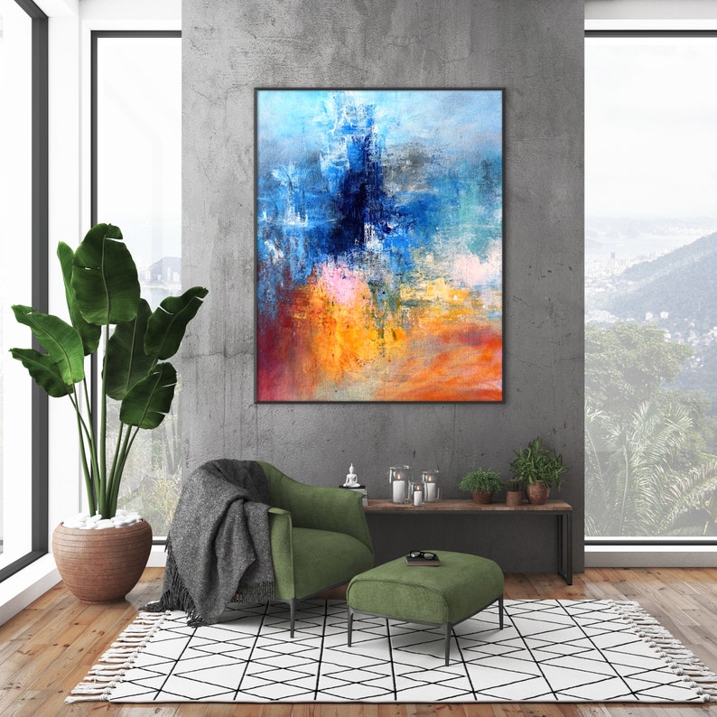 Colourful Abstract Painting Extra Large Painting Large Wall - Etsy
