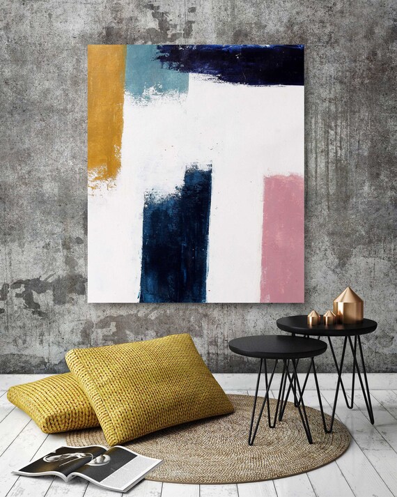 Abstract Painting Blue and Pink Abstract Painting Extra - Etsy