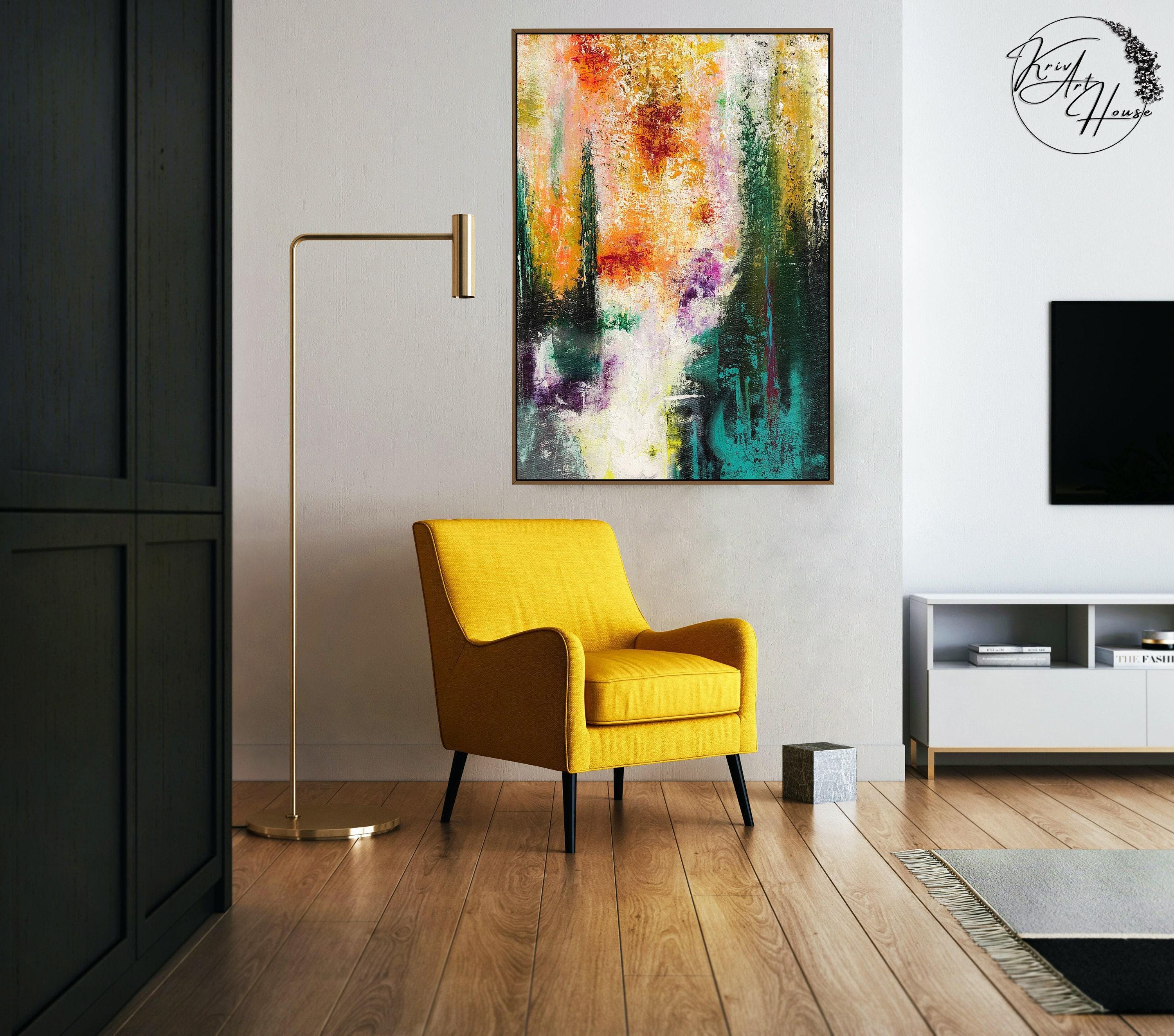 Large Wall Art Abstract Painting for Home Decor, Oil Painting, Palette ...