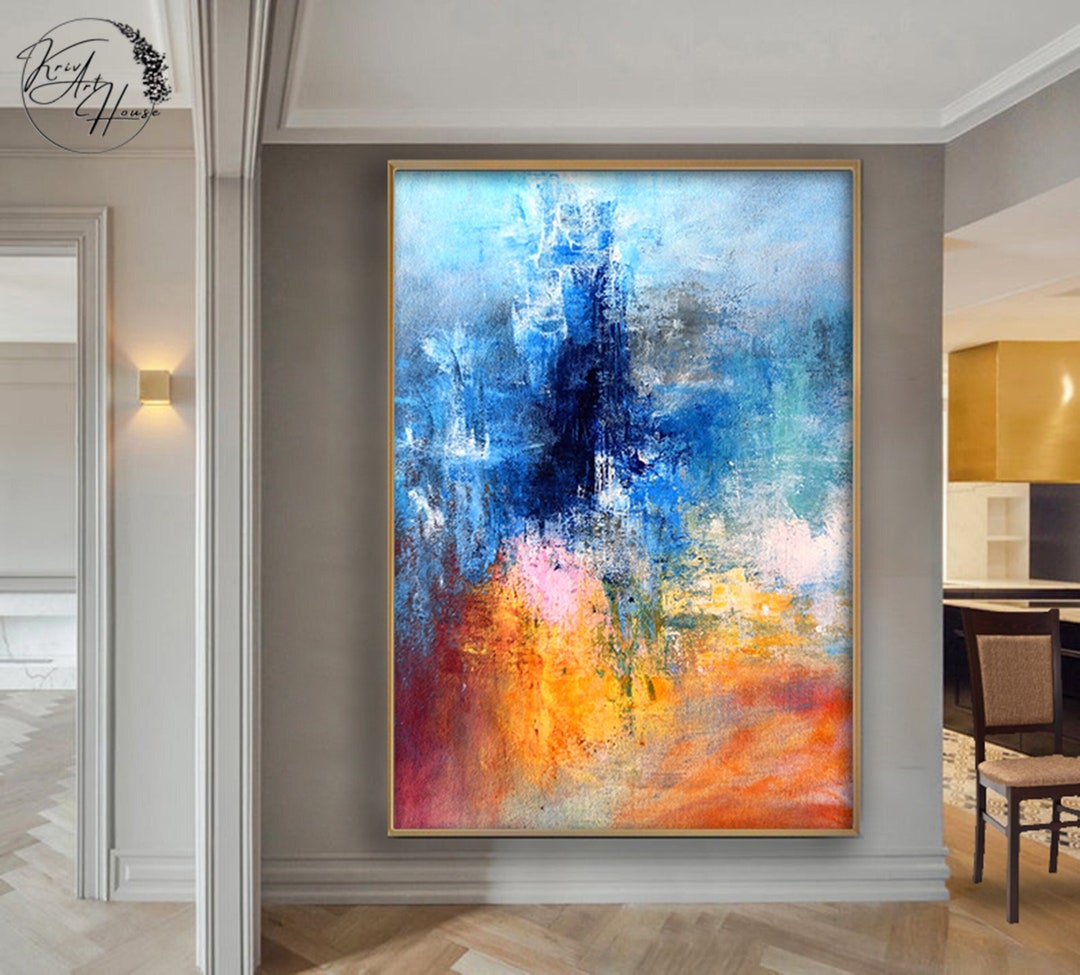 Colourful Abstract Painting, Extra Large Painting, Large Wall Art ...
