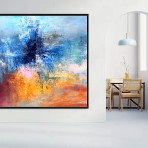 Colourful Abstract Painting, Extra Large Painting, Large Wall Art ...