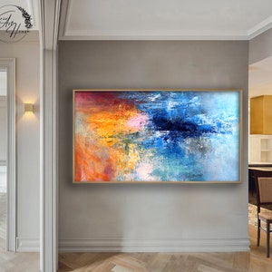 Colourful Abstract Painting, Extra Large Painting, Large Wall Art ...