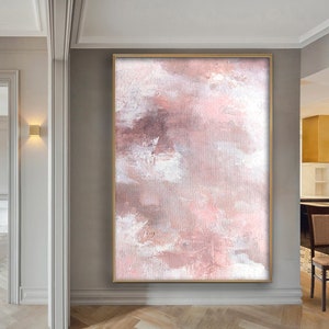 Pink Abstract PaintingAbstract Canvas Painting Extra Large | Etsy