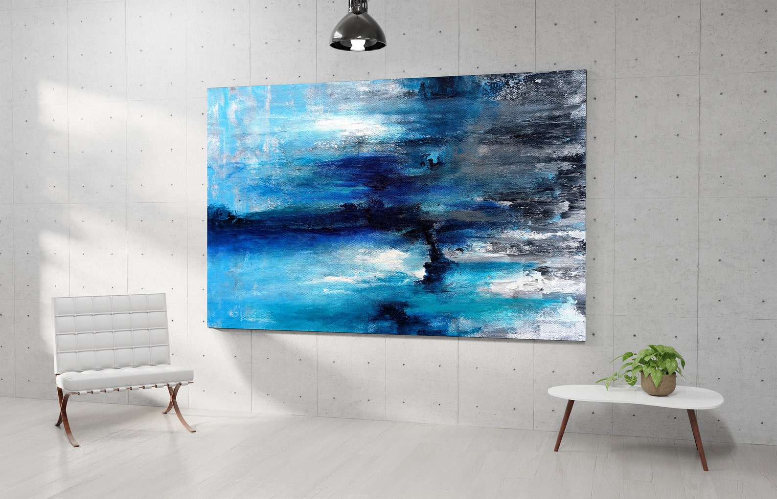 Abstract Painting Blue Abstract Canvas Art Large Wall Art | Etsy